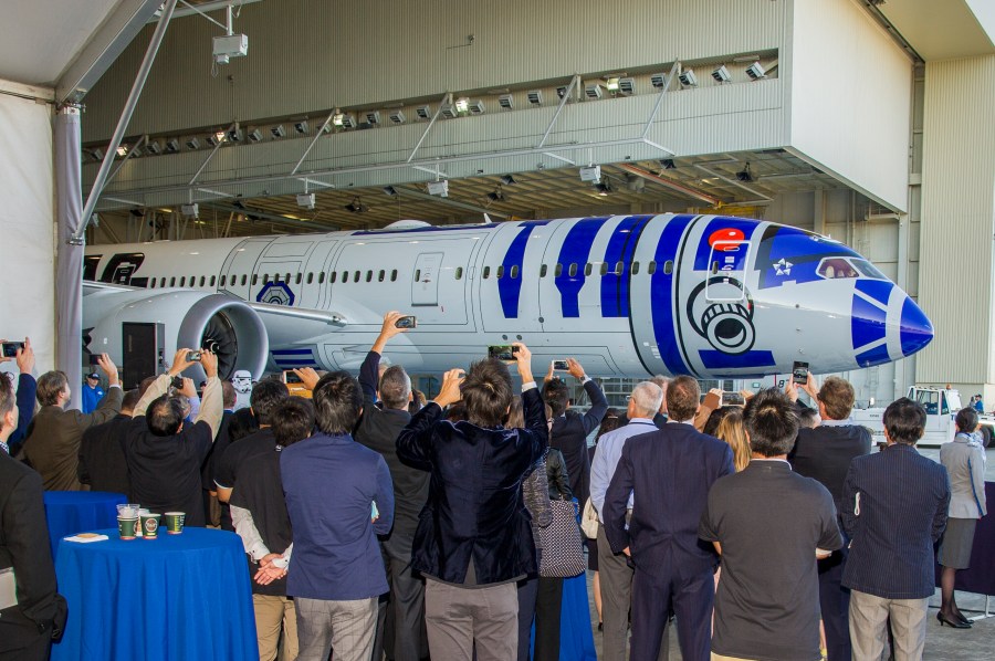 TheDesignAir –ANA R2D2 787 Rolls Out Of Hangar